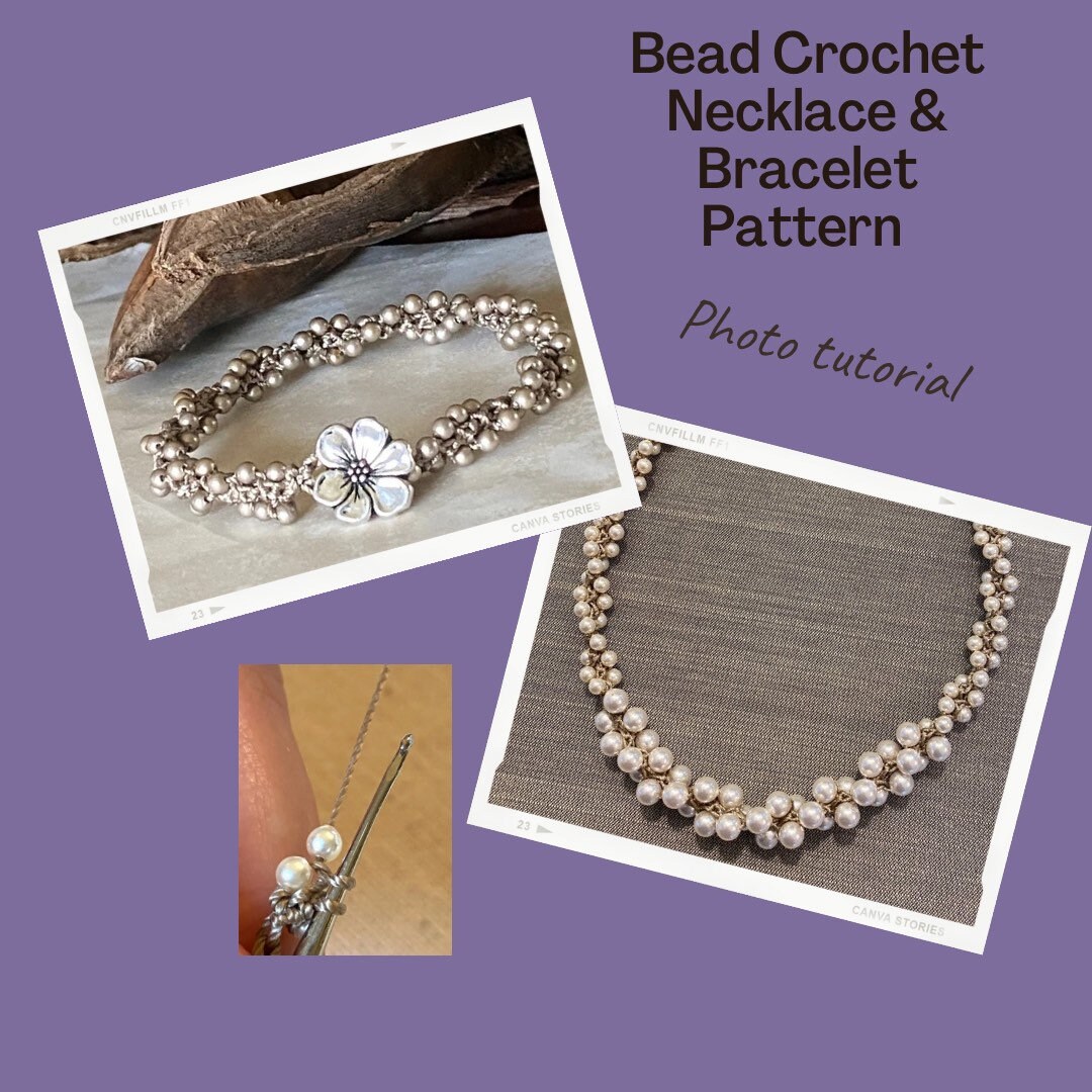 DIY Bead Crochet Jewelry Making Pattern Spiral Bead Crocheted Choker ...