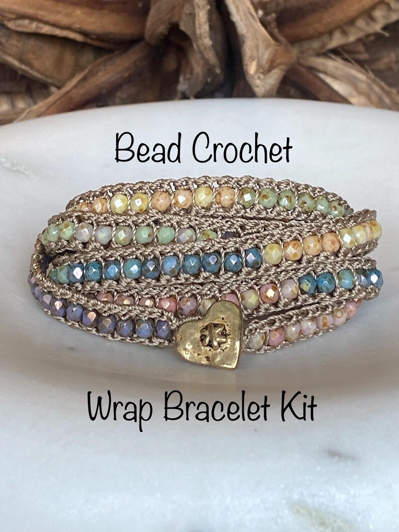 DIY Jewelry Making Kit; Crochet With Beads; Wrapped Bracelet Kit; Free ...