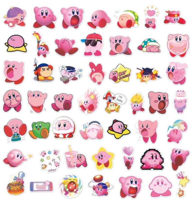 10/25/50pcs Kirby Stickers Cute Kawaii Random for Bike Laptop - Etsy