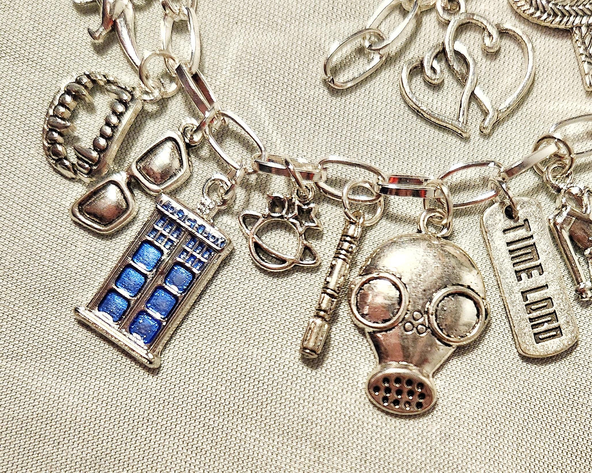 Doctor Who Charm Bracelet, Colorful Charm Bracelet, Beaded Charm ...