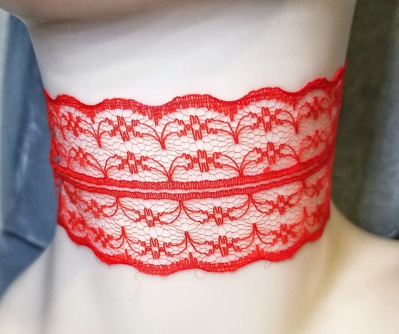 Wide Lace Choker Ribbon Choker 1-1/4 Many Colors - Etsy