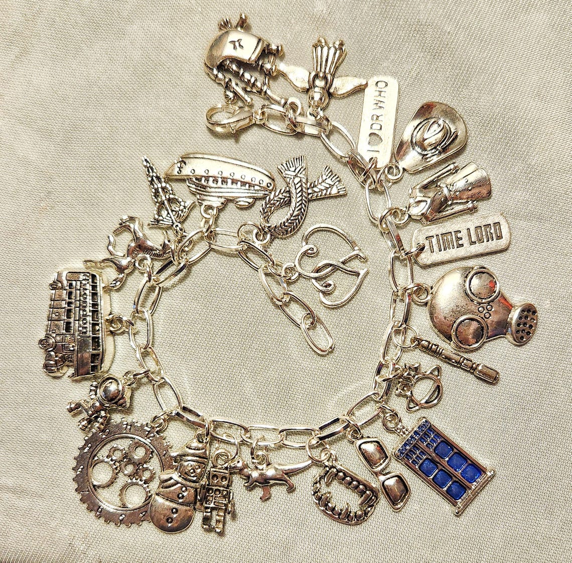 Doctor Who Charm Bracelet, Colorful Charm Bracelet, Beaded Charm ...
