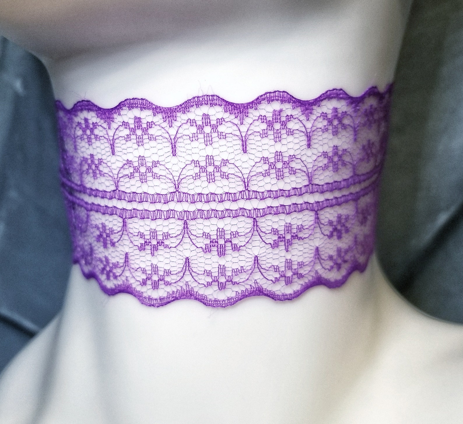 Wide Lace Choker Ribbon Choker 1-1/4 Many Colors - Etsy