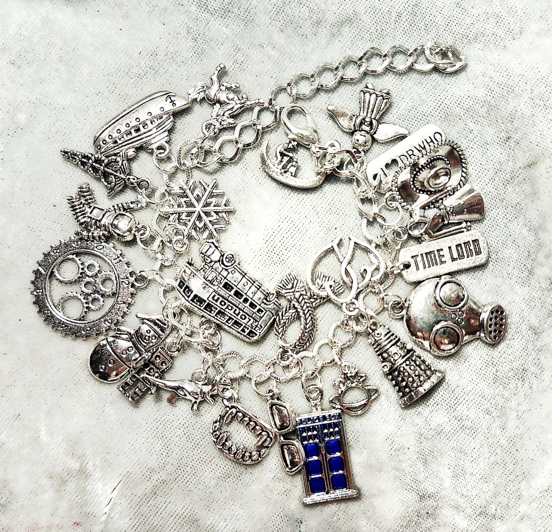 Doctor Who Charm Bracelet, Colorful Charm Bracelet, Beaded Charm ...