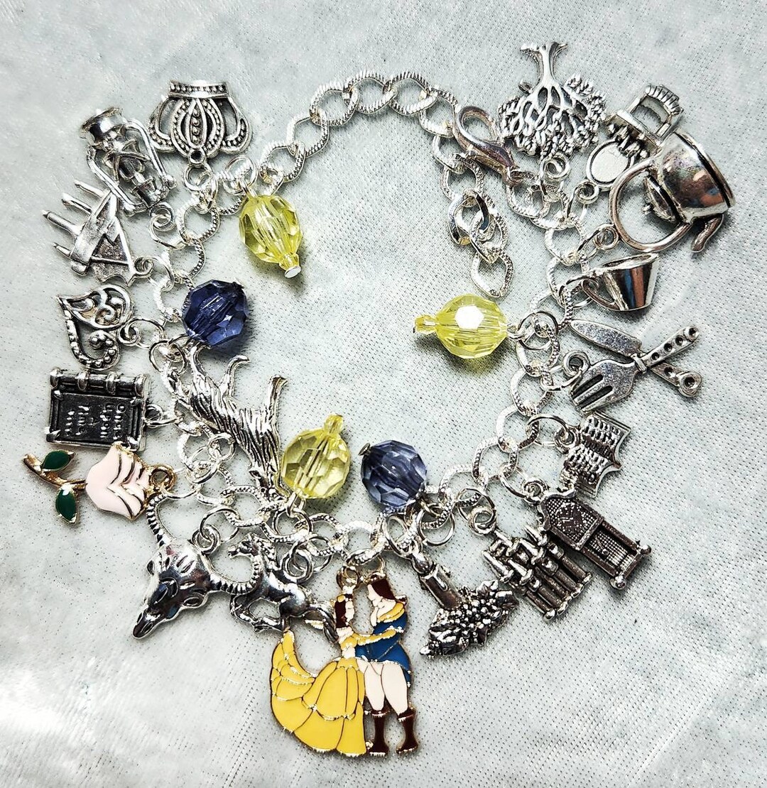 Beauty and the Beast Bracelet, Princess Charm Bracelet - Etsy