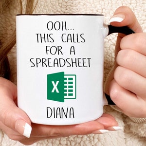 Personalized Spreadsheet Mug, Spreadsheet, Excel Mug, Spreadsheets Mug ...