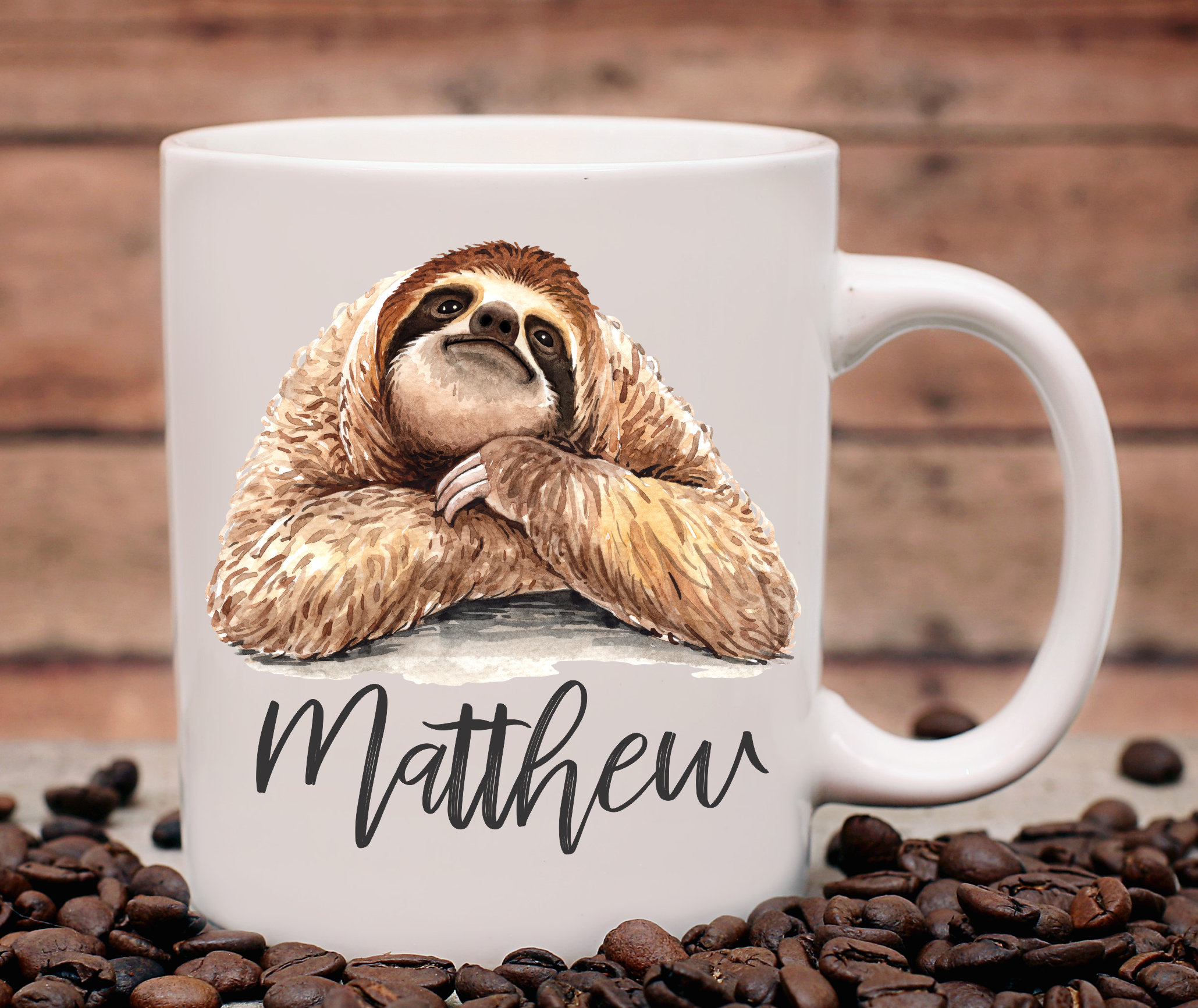 Custom Sloth Coffee Mug Sloth Mug Cute Sloth Mug Sloth | Etsy