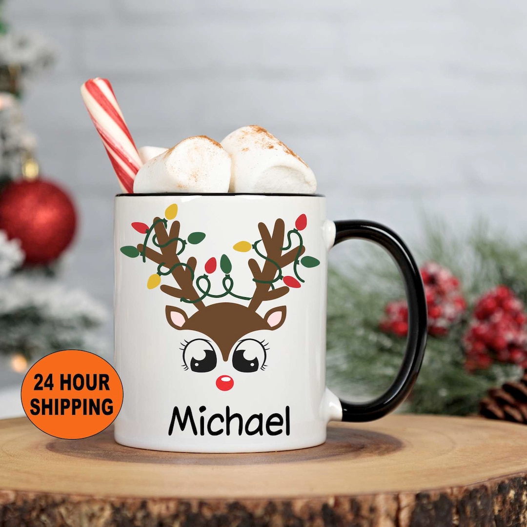 Funny Christmas Mug, Hot Chocolate Mug, Secret Santa Gift, Reindeer Mug ...
