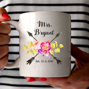 Custom Mrs. Mug, Custom Bride Mug, Mrs Anniversary Mug, Custom Wedding ...