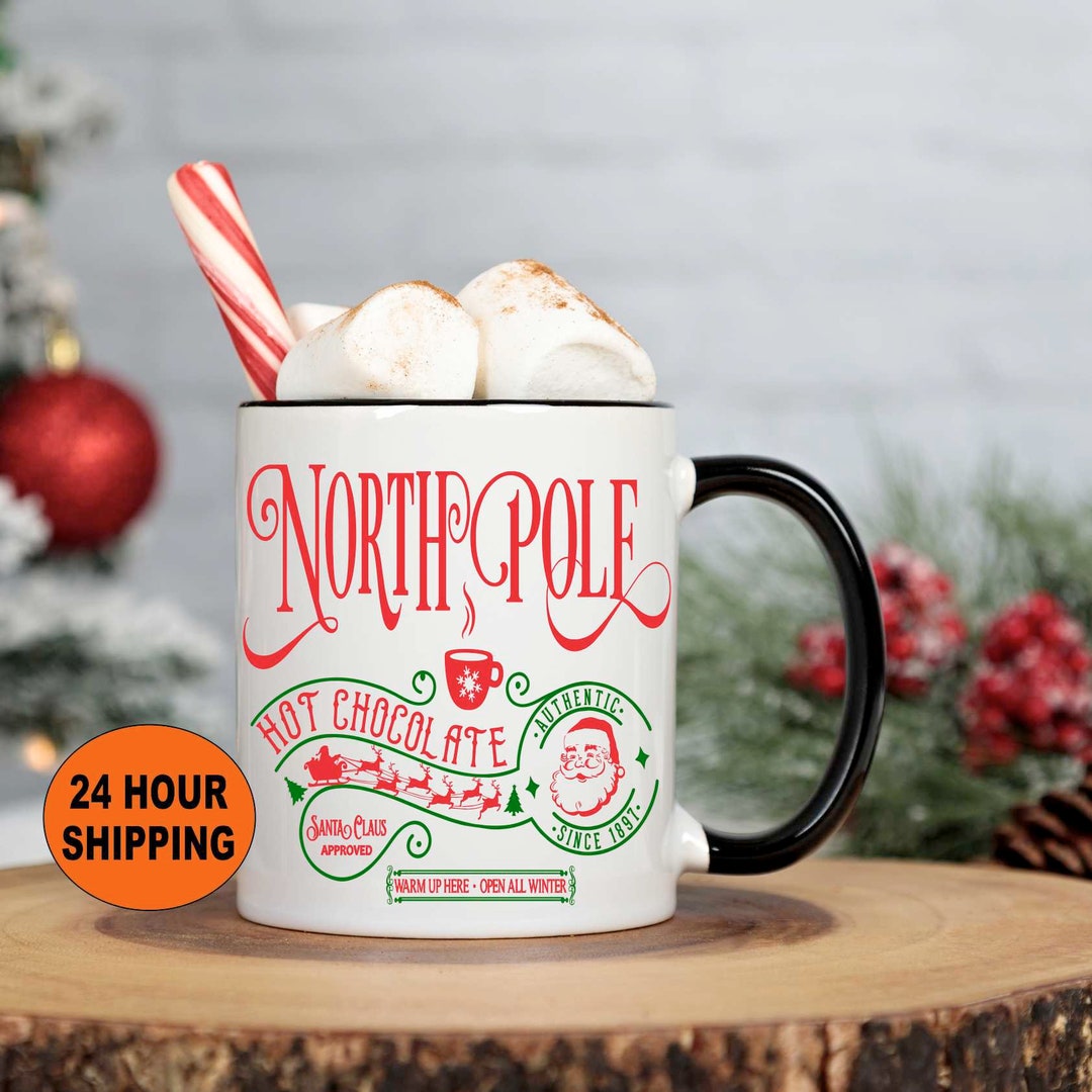 Hot Chocolate Mug, Hot Cocoa Mug, Santa Hot Chocolate Mug, Hot ...