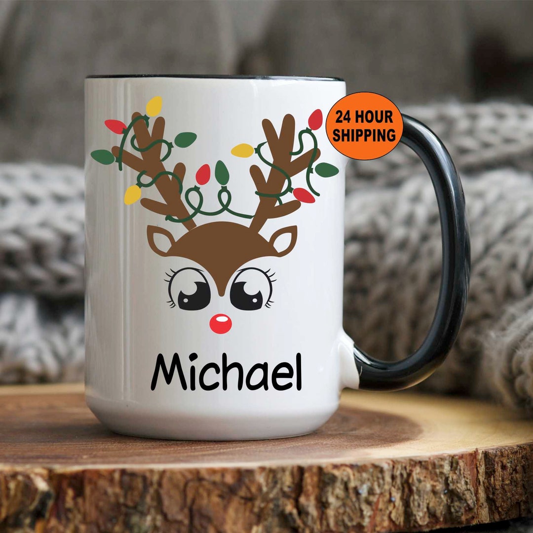 Funny Christmas Mug, Hot Chocolate Mug, Secret Santa Gift, Reindeer Mug ...