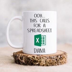 Personalized Spreadsheet Mug, Spreadsheet, Excel Mug, Spreadsheets Mug ...