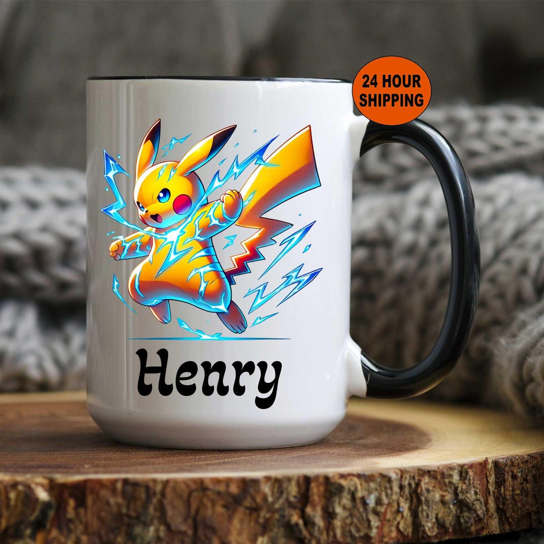 Personalized Pikachu Mug, Pokemon, Pikachu Gifts, Pikachu Birthday ...