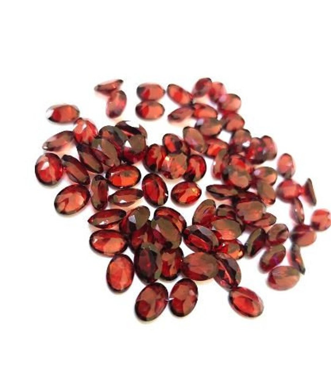 6x8mm Natural Garnet Oval Faceted Cut Loose Gemstone, Orissa Garnet ...