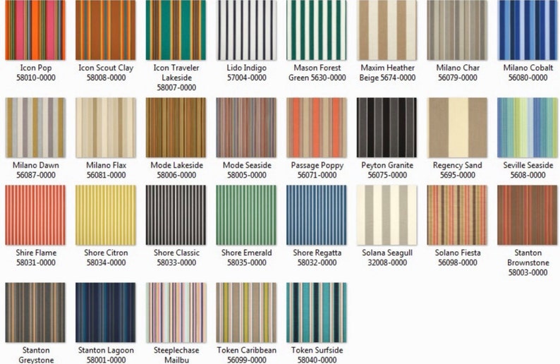 Indoor Outdoor Sunbrella Striped Fabric Solution Dyed Etsy