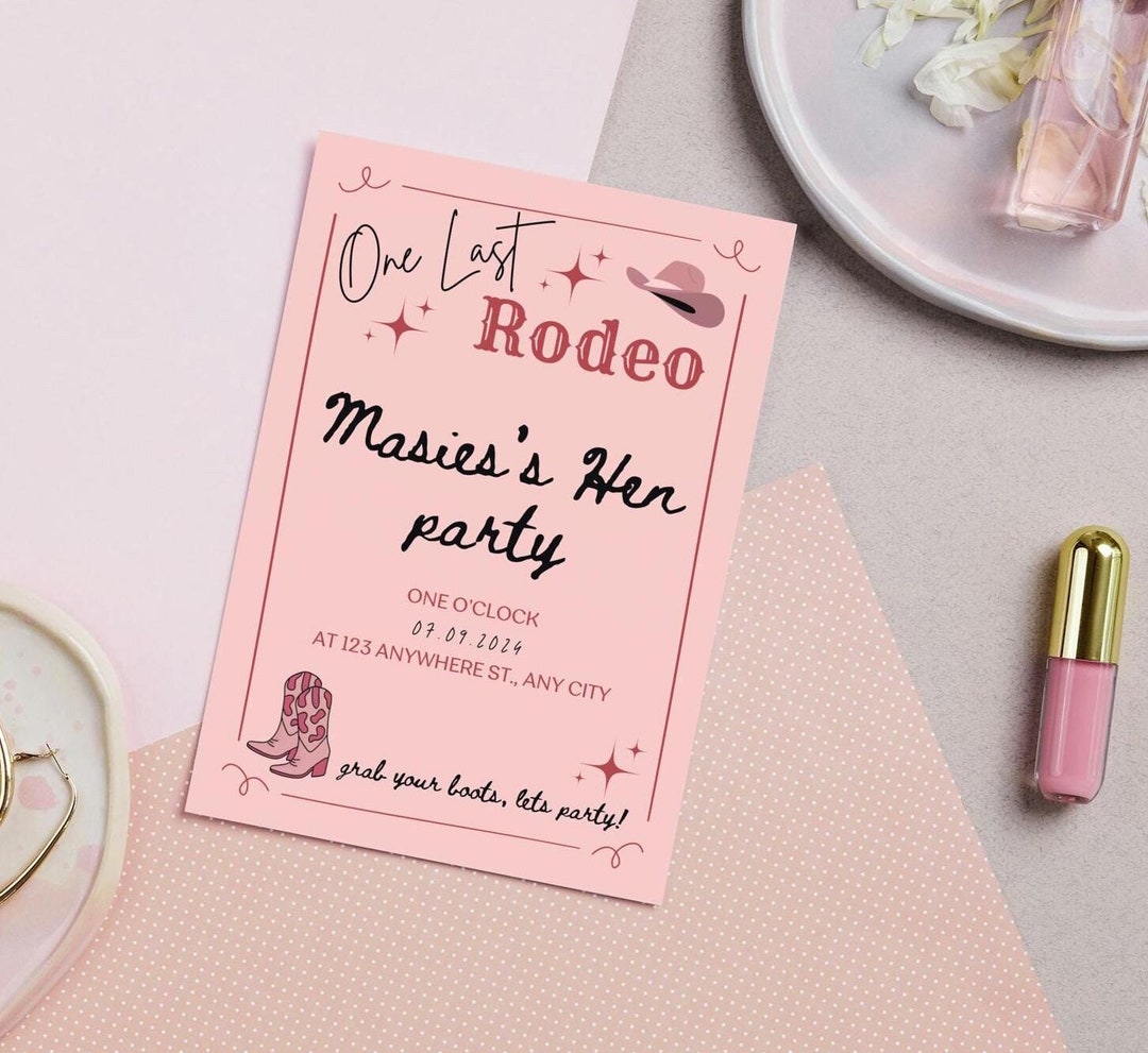 Last Rodeo Hen Party Invitation, Cowgirl Theme (digital Download) - Etsy