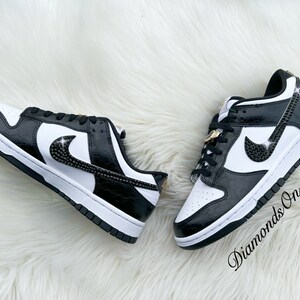Swarovski Women's Dunk Low SE World Champs Black & White Panda Sneakers ...
