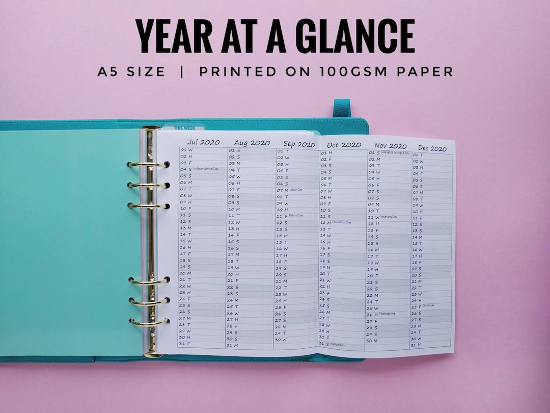 2025 Year at a Glance Fold Out Calendar, Add Holidays or Personal ...