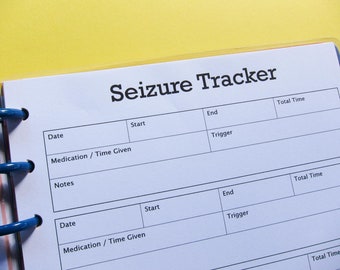 Seizure Tracker in Happy Planner Mini Size Insert for Epilepsy | Etsy ...
