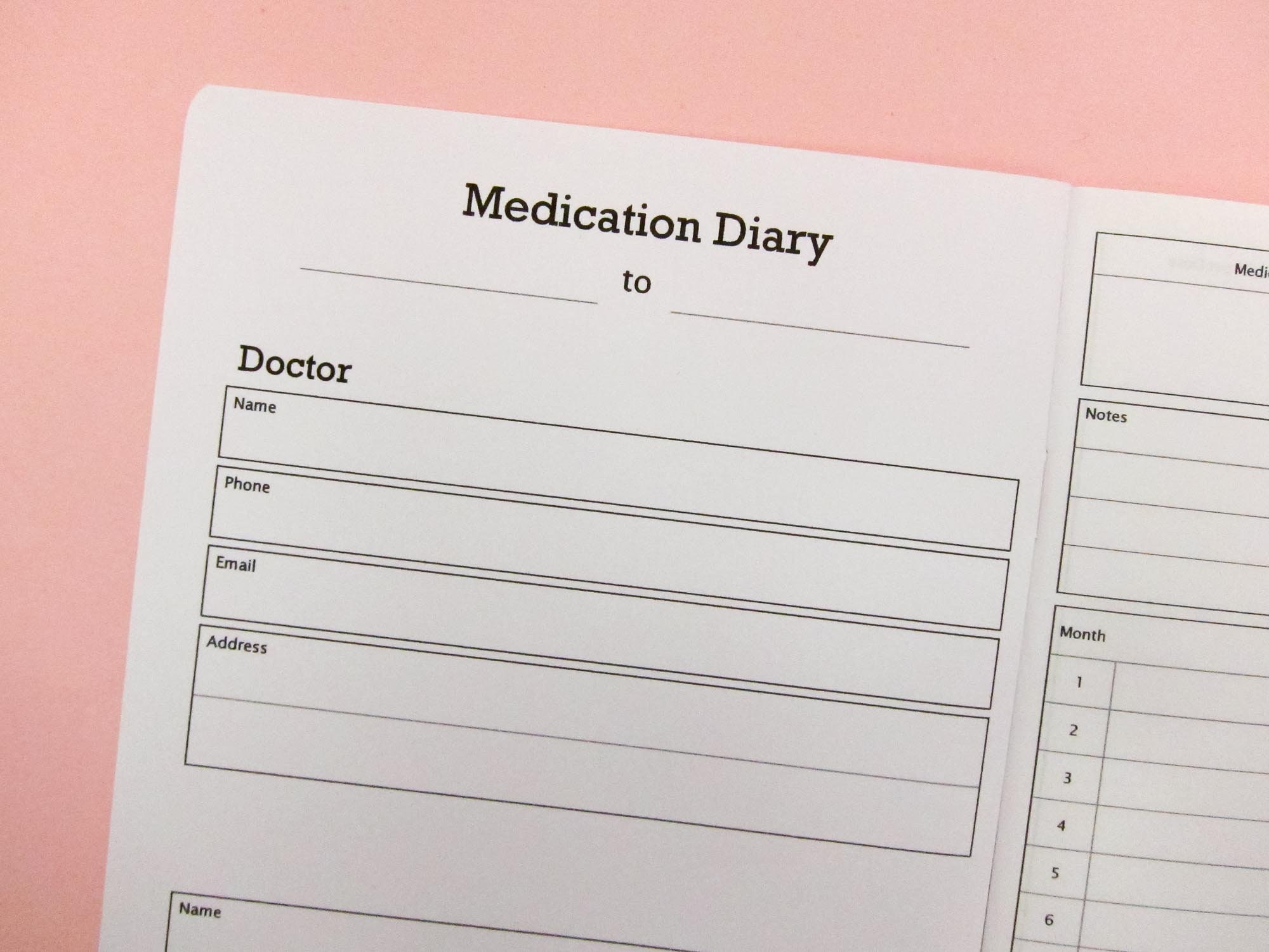Medication Diary Notebook ( 40 Pages ) for Health Management in a B6 ...