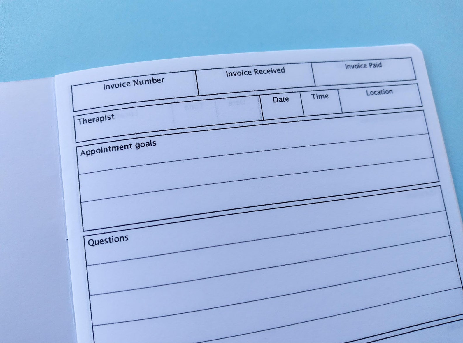 Occupational Therapy Appointment Tracker Notebook for Chronic - Etsy ...