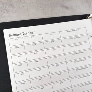 Seizure Tracker Bundle for Epilepsy Management in A5, A4 & US Letter ...
