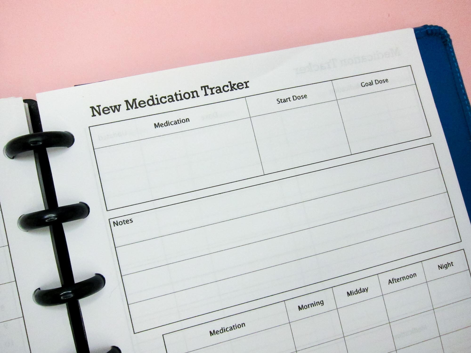 A5 New Medication Tracker Planner Insert, Insert Printable, Health ...