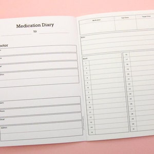 Medication Diary Notebook ( 40 Pages ) for Health Management in a B6 ...