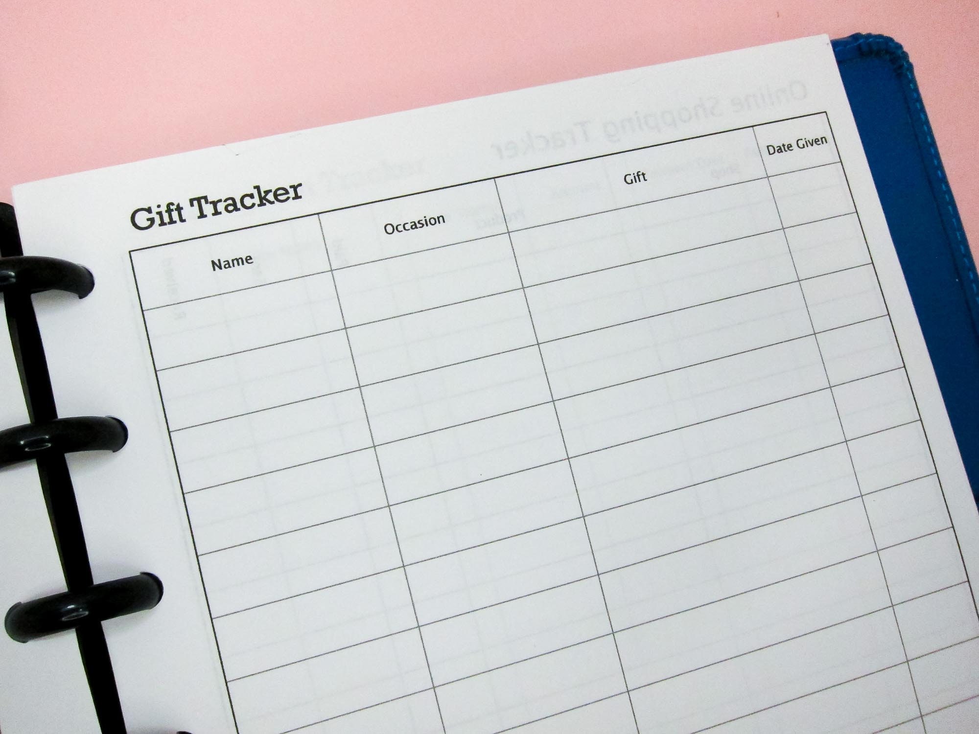A5 Gift Tracker Printable Insert Perfect to Keep Track of - Etsy