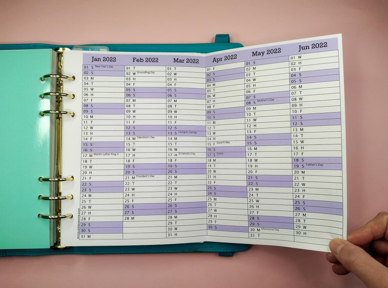 2025, 2026 Year at a Glance Calendar on 2 Pages. Printable Planner in ...