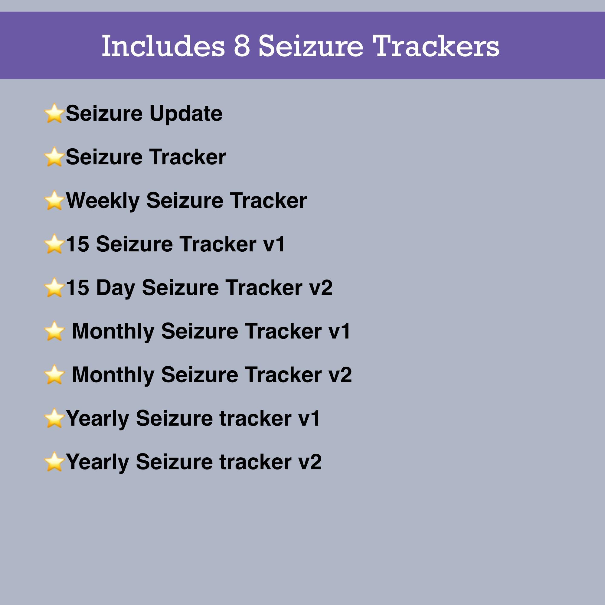Seizure Tracker Bundle for Epilepsy Management in A5, A4 & US Letter ...
