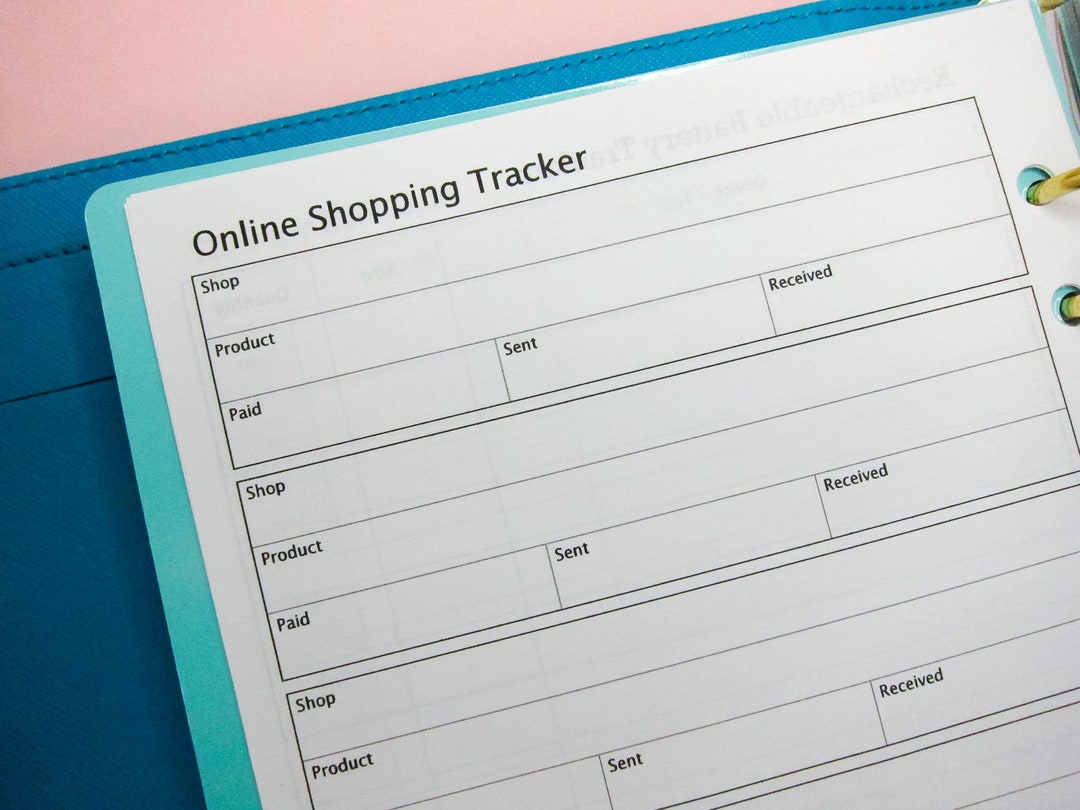 A5 Online Shopping Tracker Printable Insert • Perfect for Keeping Track ...