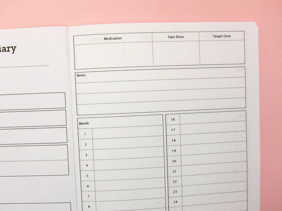 Medication Diary Notebook ( 40 Pages ) for Health Management in a B6 ...