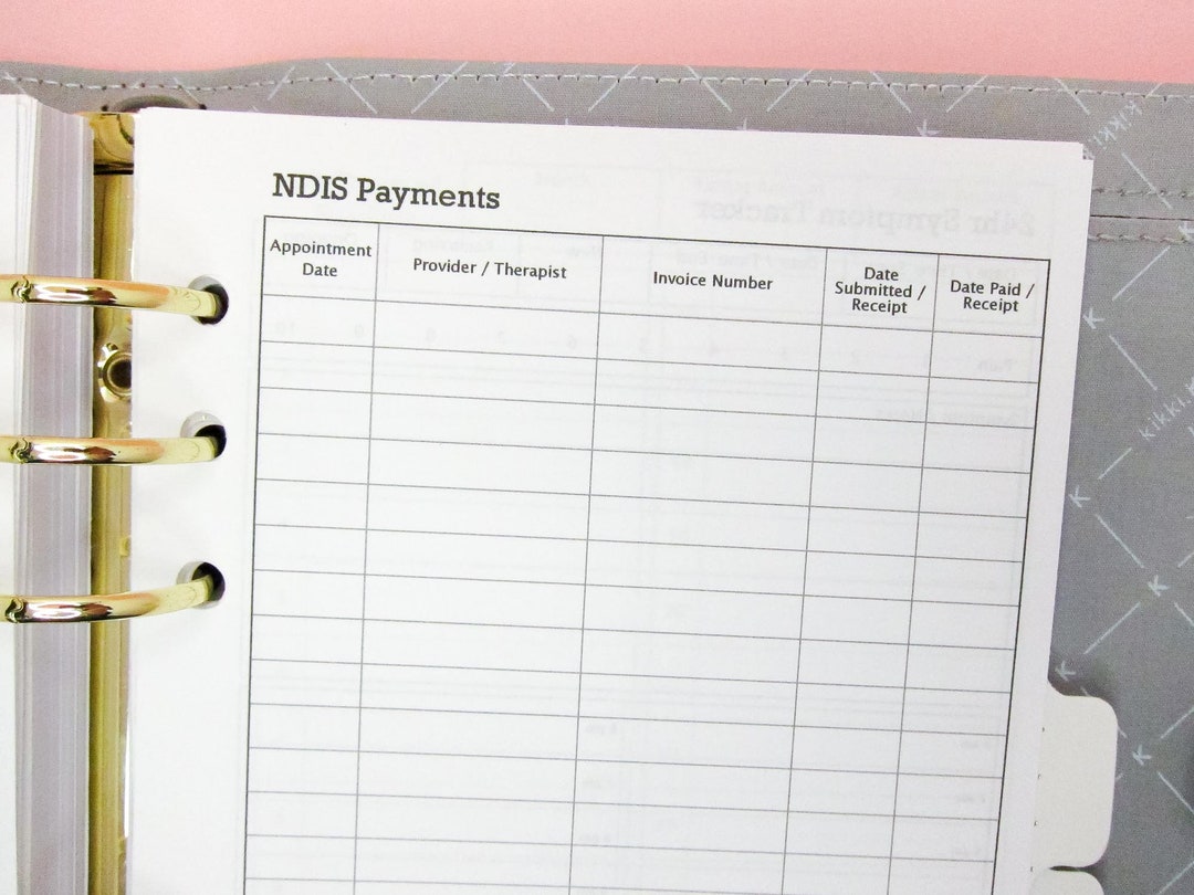 Ndis Invoice Payment Planner Insert, Printable Ndis Provider Tracker ...