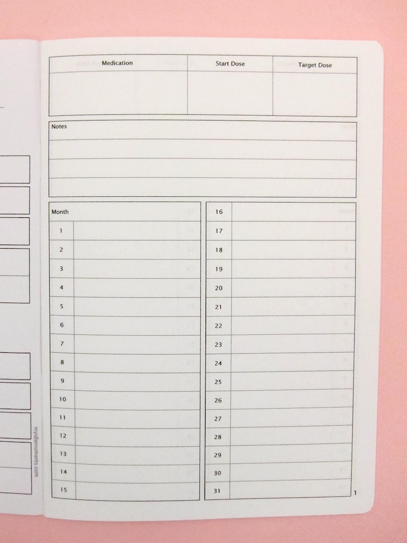 Medication Diary Notebook ( 40 Pages ) for Health Management in a B6 ...