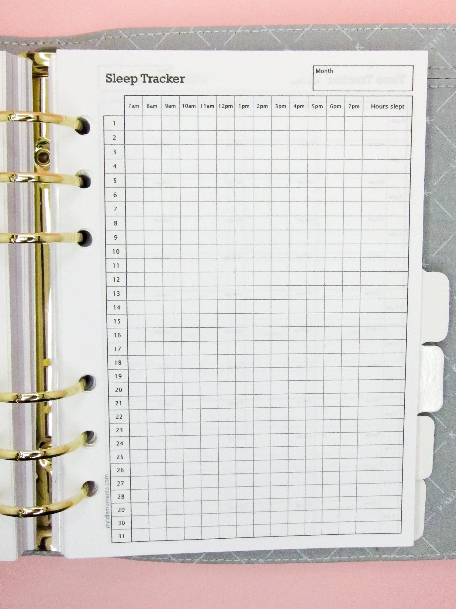 B6 Size Sleep Tracker Printable Insert • Perfect for Keeping Track of ...