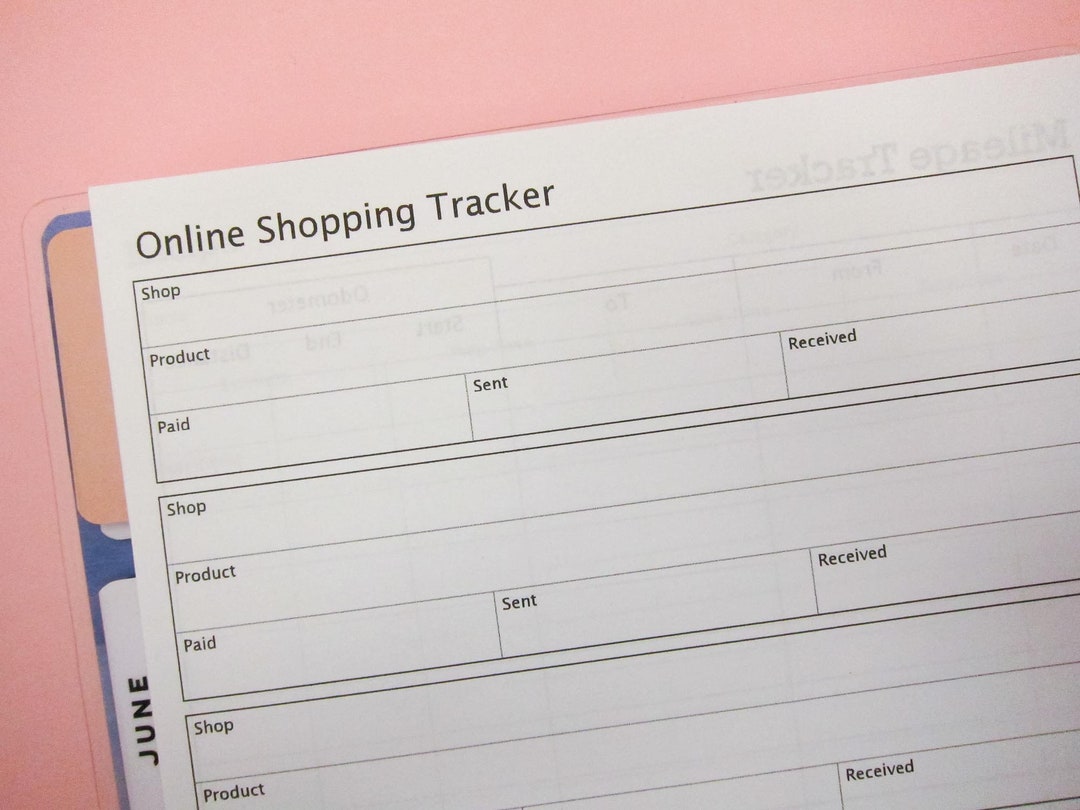Online Shopping Tracker Printable Insert for Happy Planner Classic ...