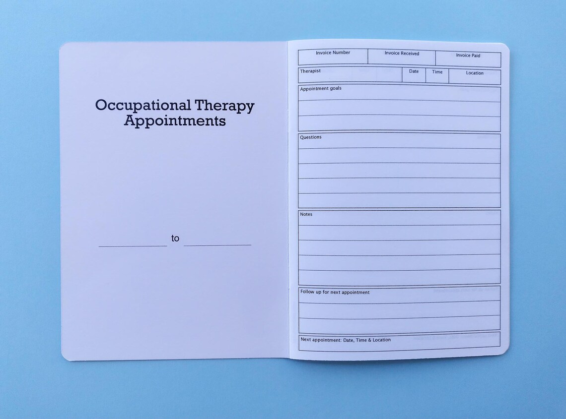 Occupational Therapy Appointment Tracker Notebook for Chronic - Etsy ...