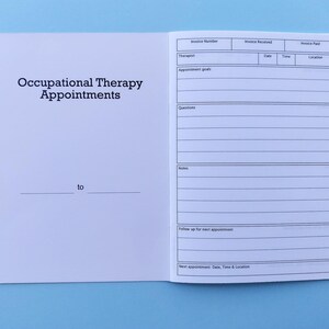 Occupational Therapy Appointment Tracker Notebook for Chronic - Etsy ...