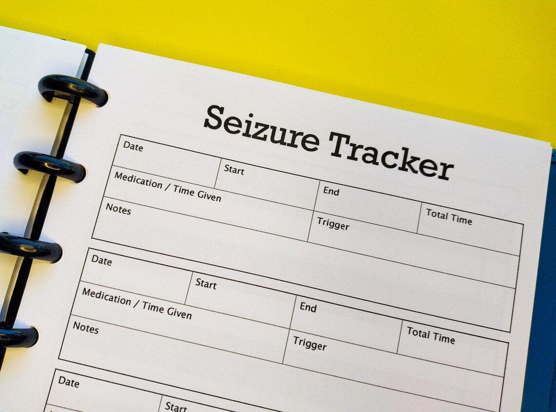 Seizure Tracker for Epilepsy Management Inserts Epilepsy - Etsy