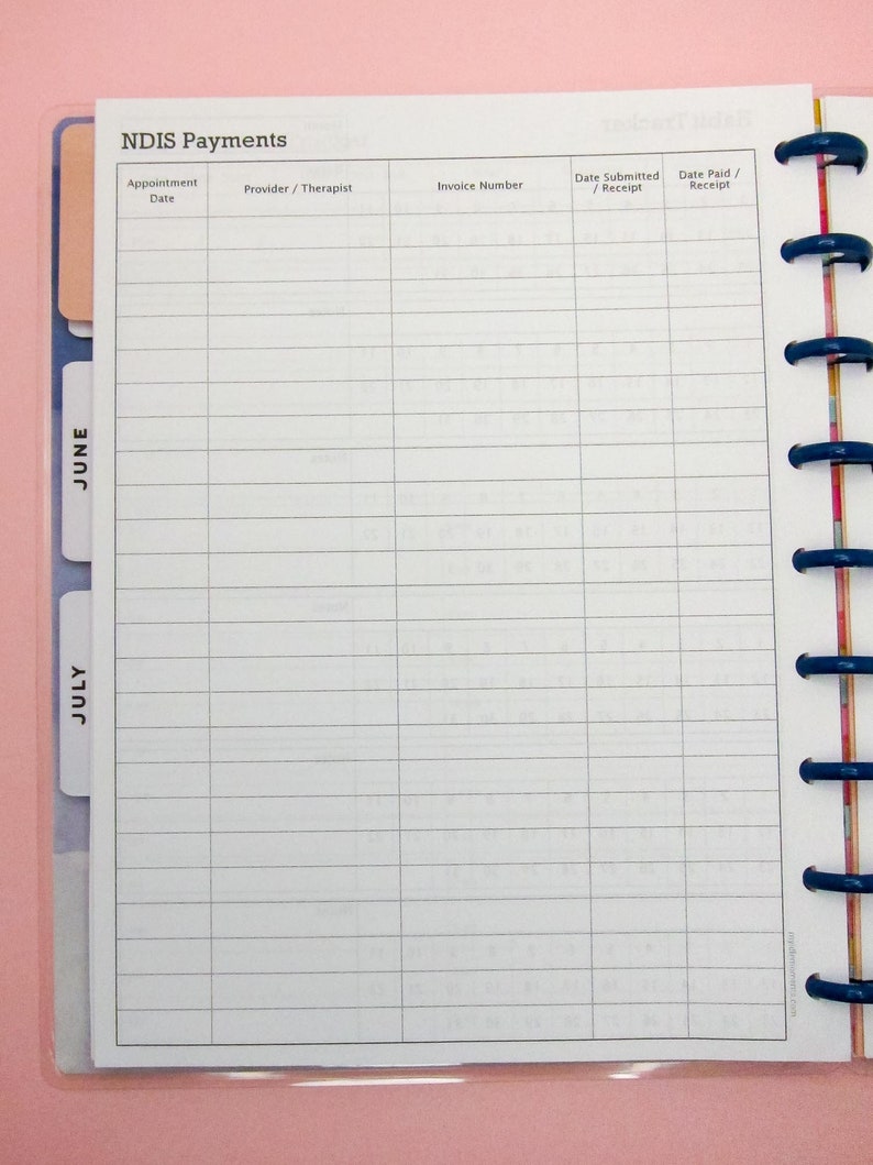 NDIS Invoice and Payment Planner Insert Printable in Happy Planner ...