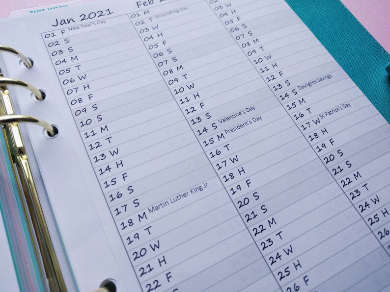 2024 Year at a Glance Fold Out Calendar, Add Holidays or Personal ...