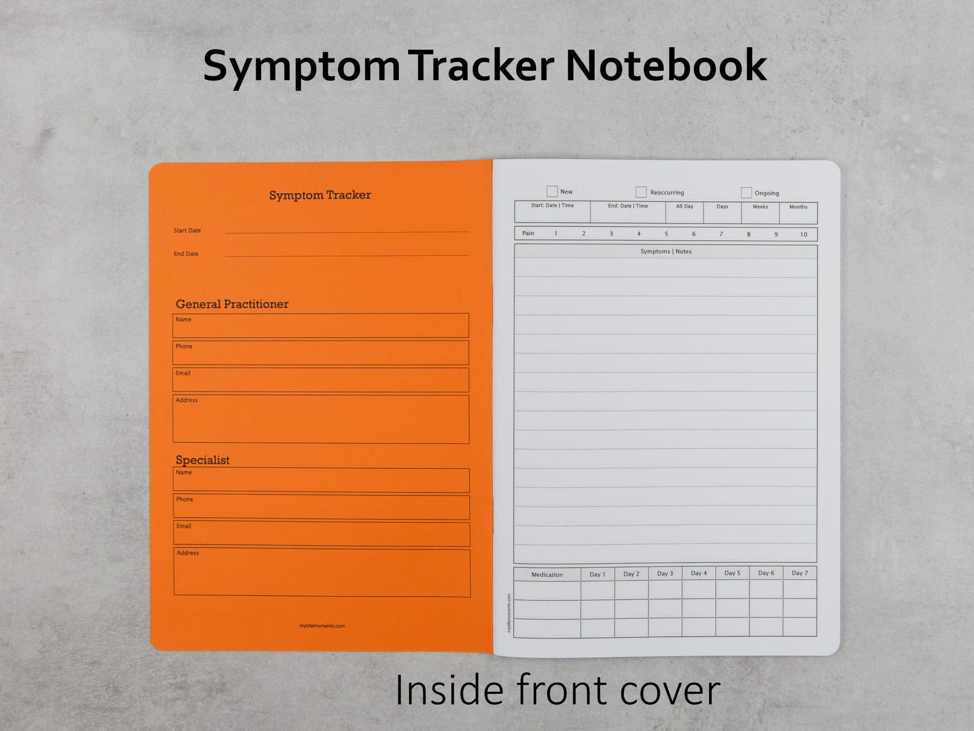 Symptoms Tracker Notebook ( 3 Pack ) for Better Health Management of ...