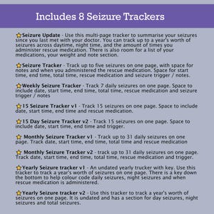 Seizure Tracker Bundle for Epilepsy Management in A5, A4 & US Letter ...
