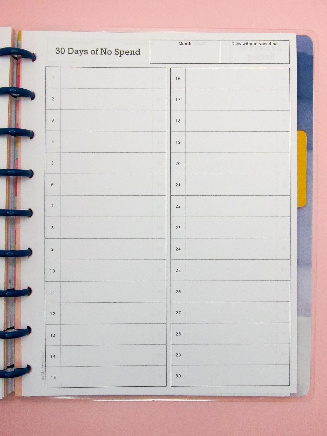 30 Day No Spend Challenge Planner Insert: Monthly No Spend | Save Money ...