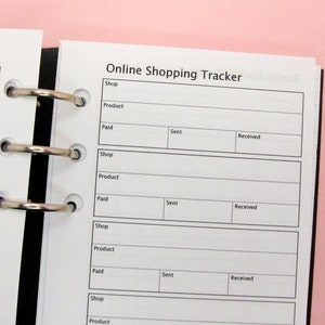 Online Shopping Tracker Printable Insert, Personal Size, Perfect for Keeping Track of All Your ...