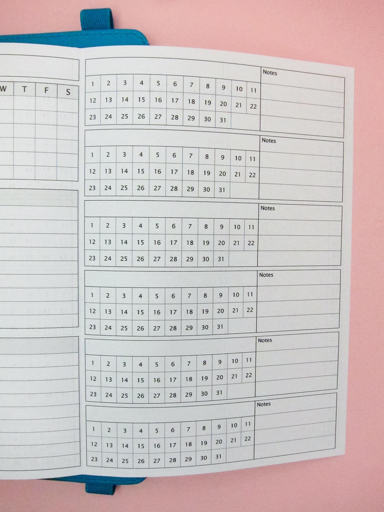 A5 Fold Out Monthly Dashboard With Daily, Monthly Calendars and Habit ...