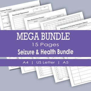 Seizure Tracker Bundle for Epilepsy Management in A5, A4 & US Letter ...
