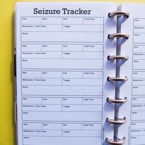 Seizure Tracker in Happy Planner Mini Size Insert for Epilepsy ...