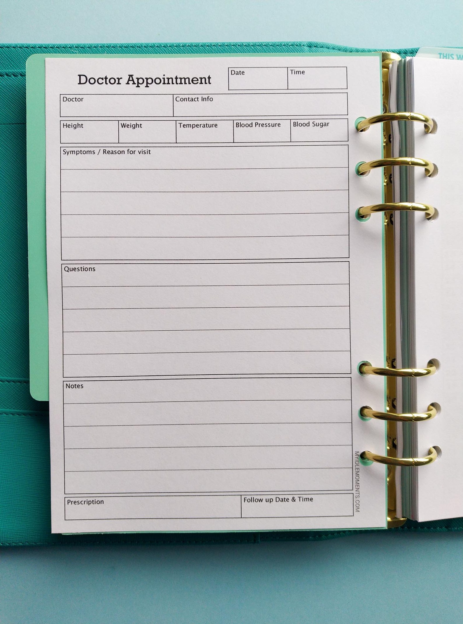 A5 Doctor/medical Appointments Planner Insert Insert - Etsy Australia